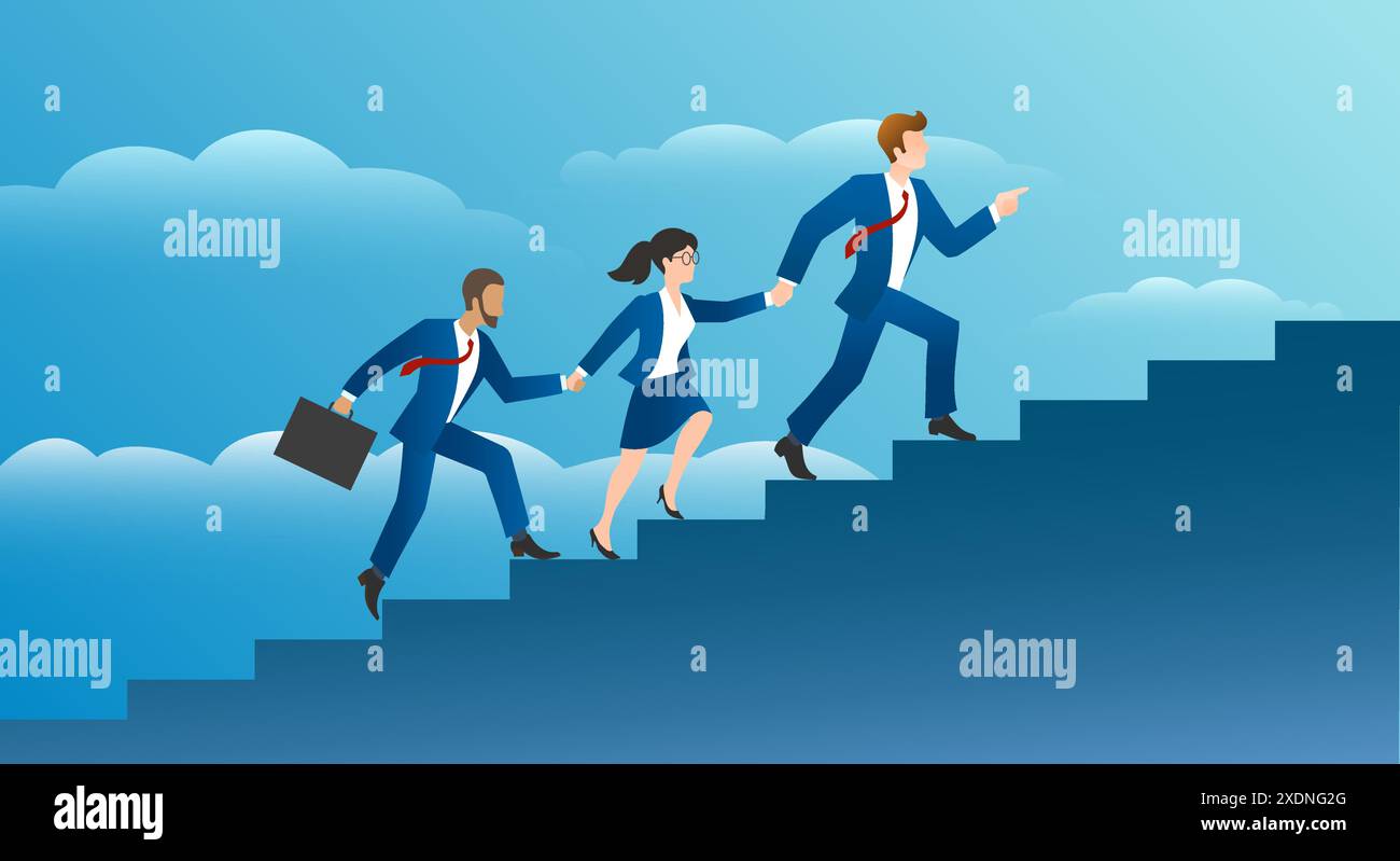 Business people walking up staircase Stock Vector Image & Art - Alamy