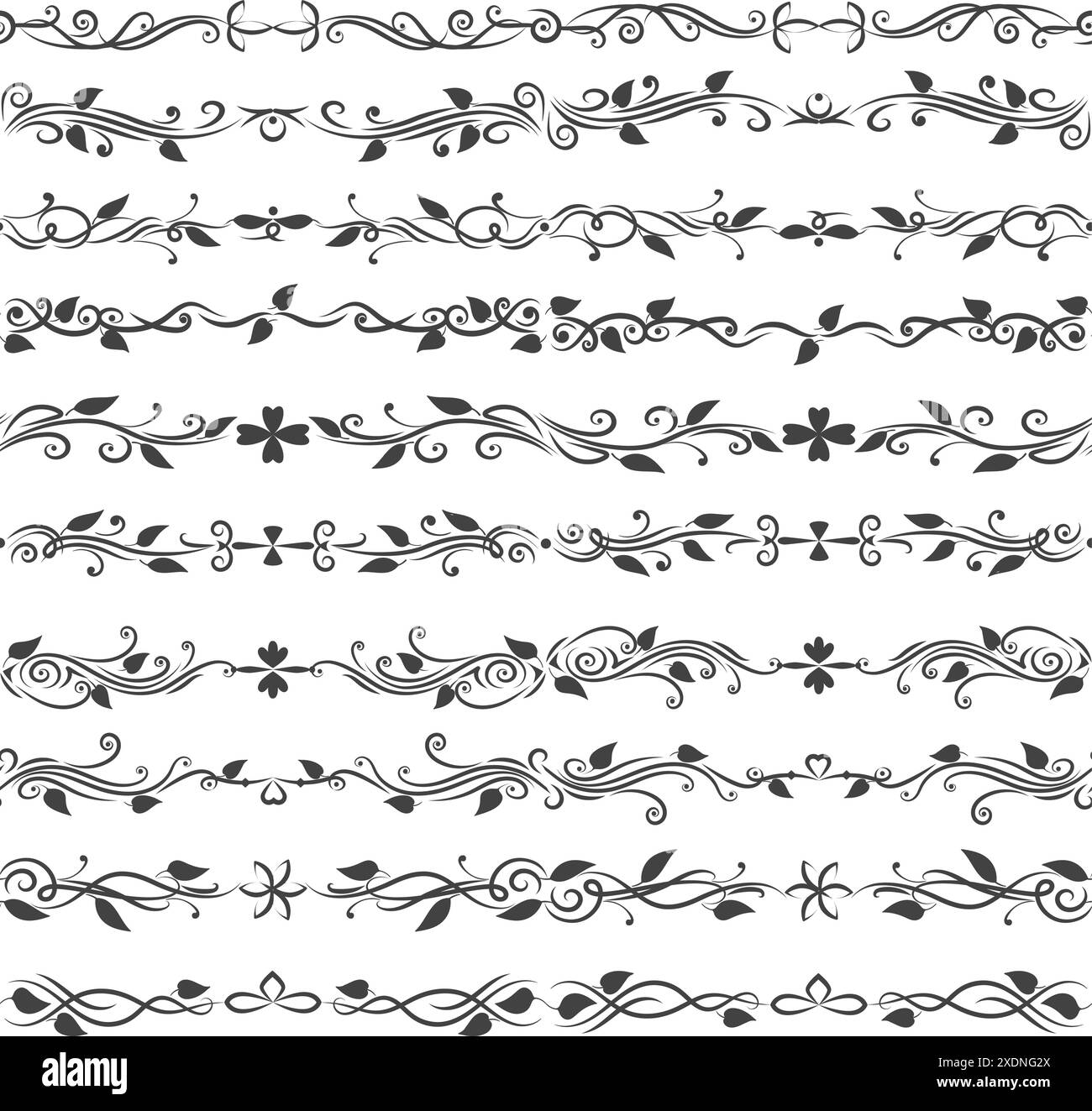 Seamless floral pattern divider set Stock Vector Image & Art - Alamy