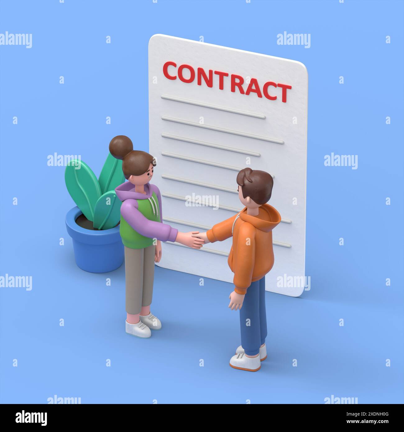 Signing contract cartoon hi-res stock photography and images - Alamy