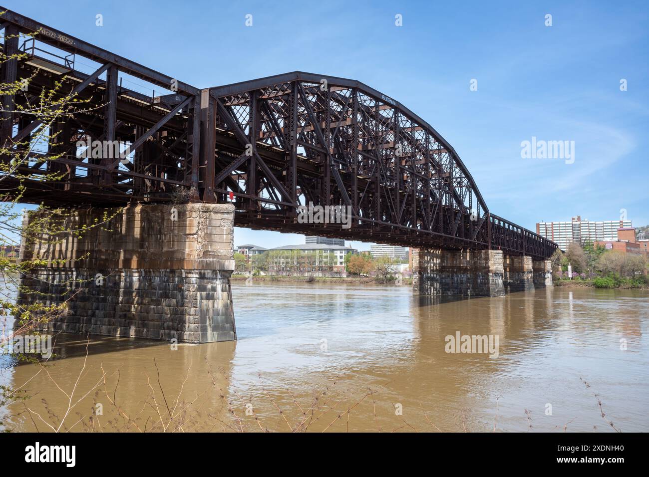 The Fort Wayne Railroad Bridge gracefully spans the Allegheny River in ...