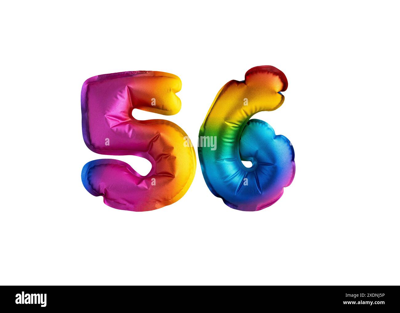 Multicolor balloon number 56 anniversary. Happy birthday ...