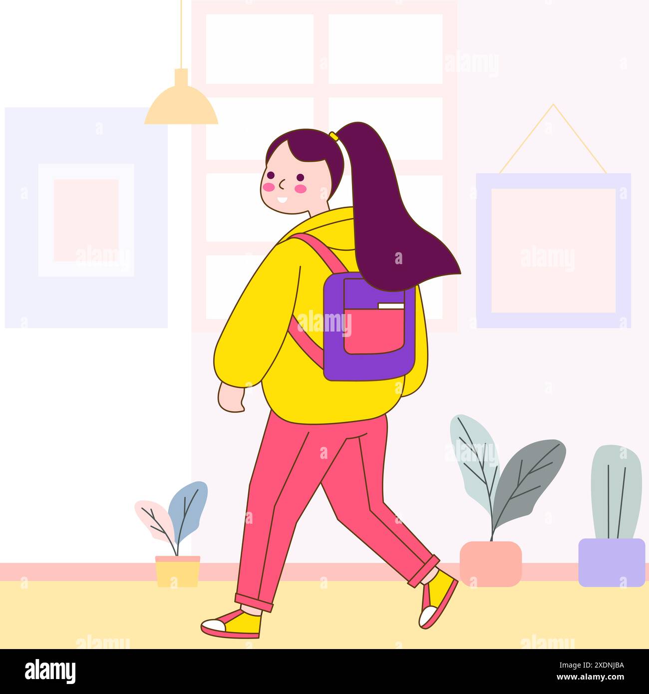 Walking illustration hi-res stock photography and images - Alamy