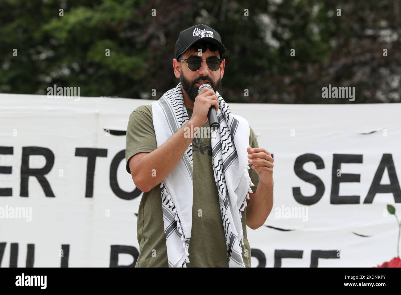 Harrisburg, United States. 23rd June, 2024. Palestinian-American hip ...