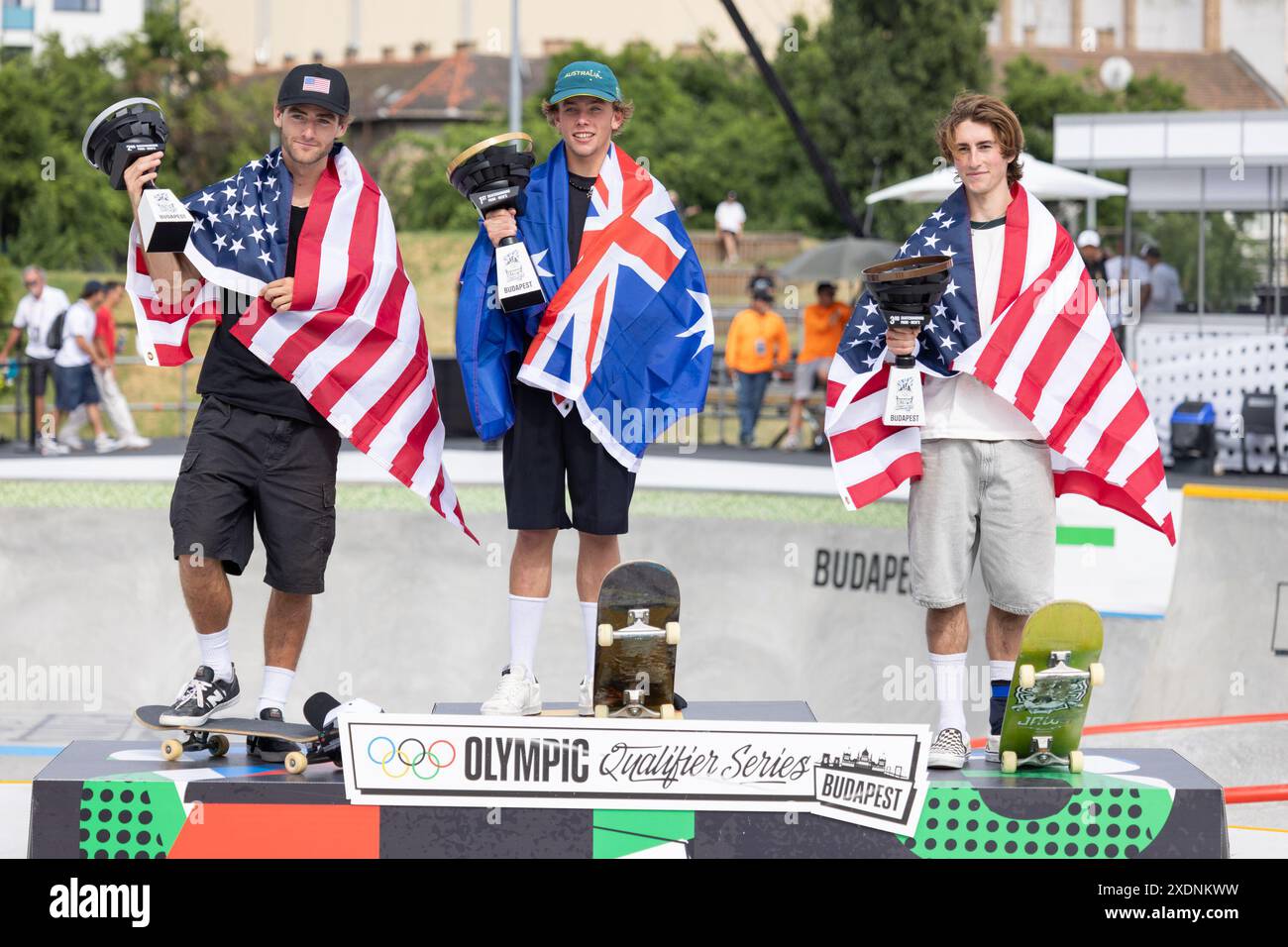 Budapest, Hungary. 23rd June, 2024. Silver medalist Tom Schaar (L) of ...