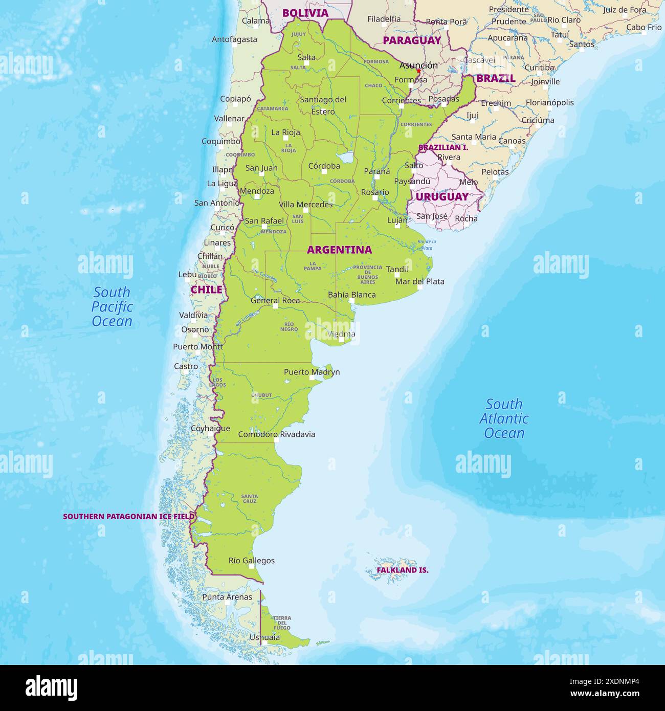 simple political vector map of Argentina Stock Vector Image & Art - Alamy