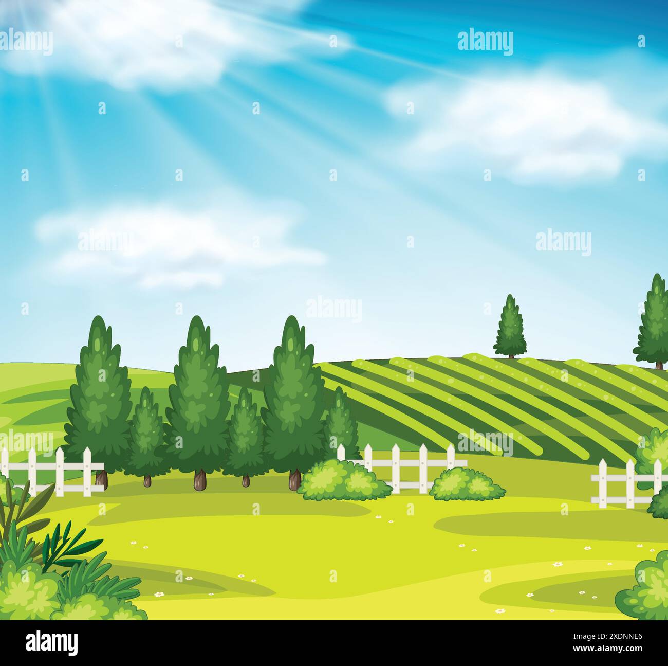 Countryside tranquility Stock Vector Images - Alamy