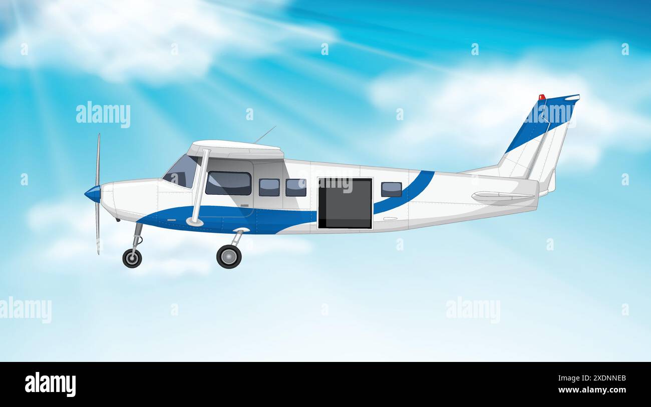Small airplane in sky Stock Vector Images - Alamy