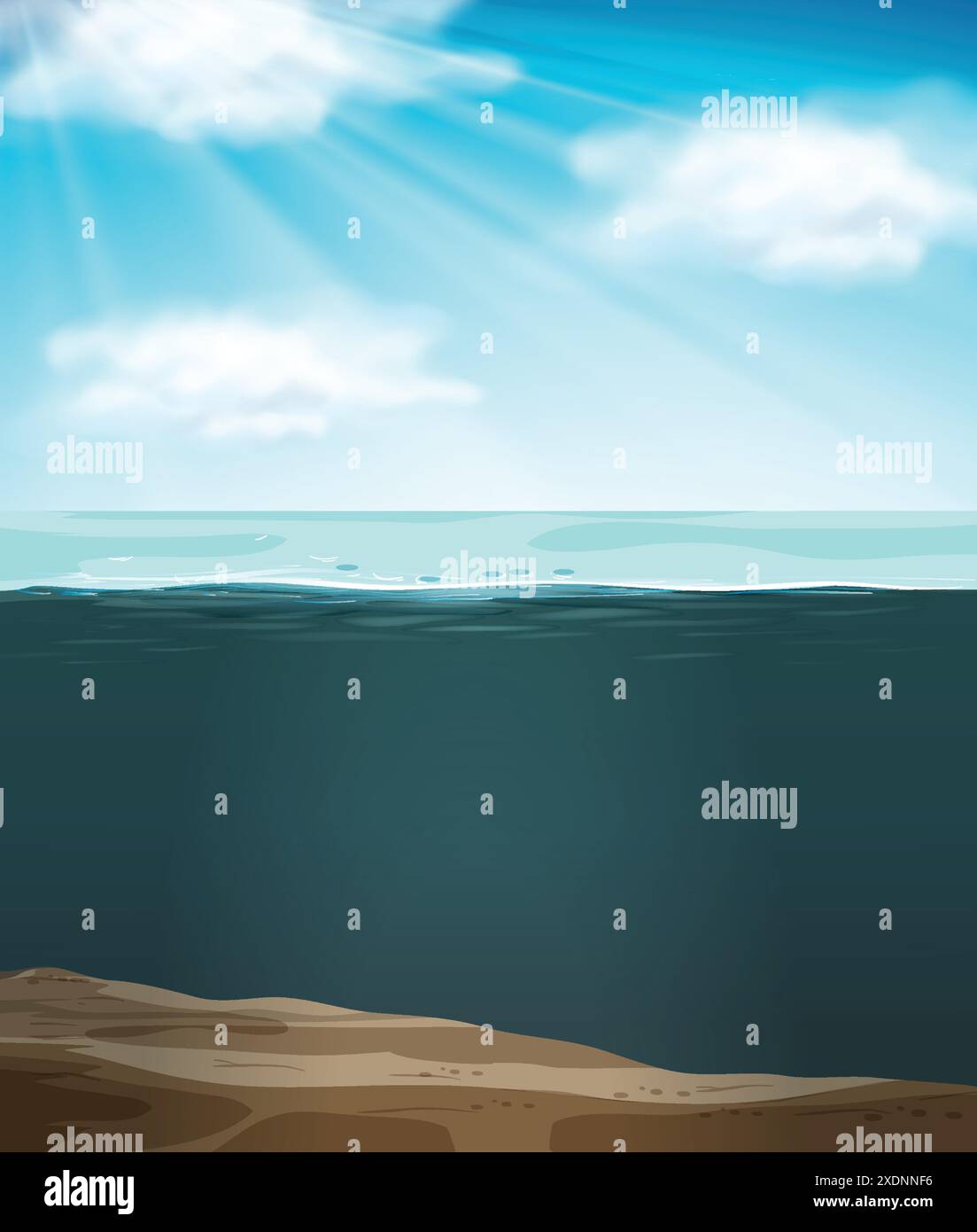 Sea waves beach under Stock Vector Images - Alamy