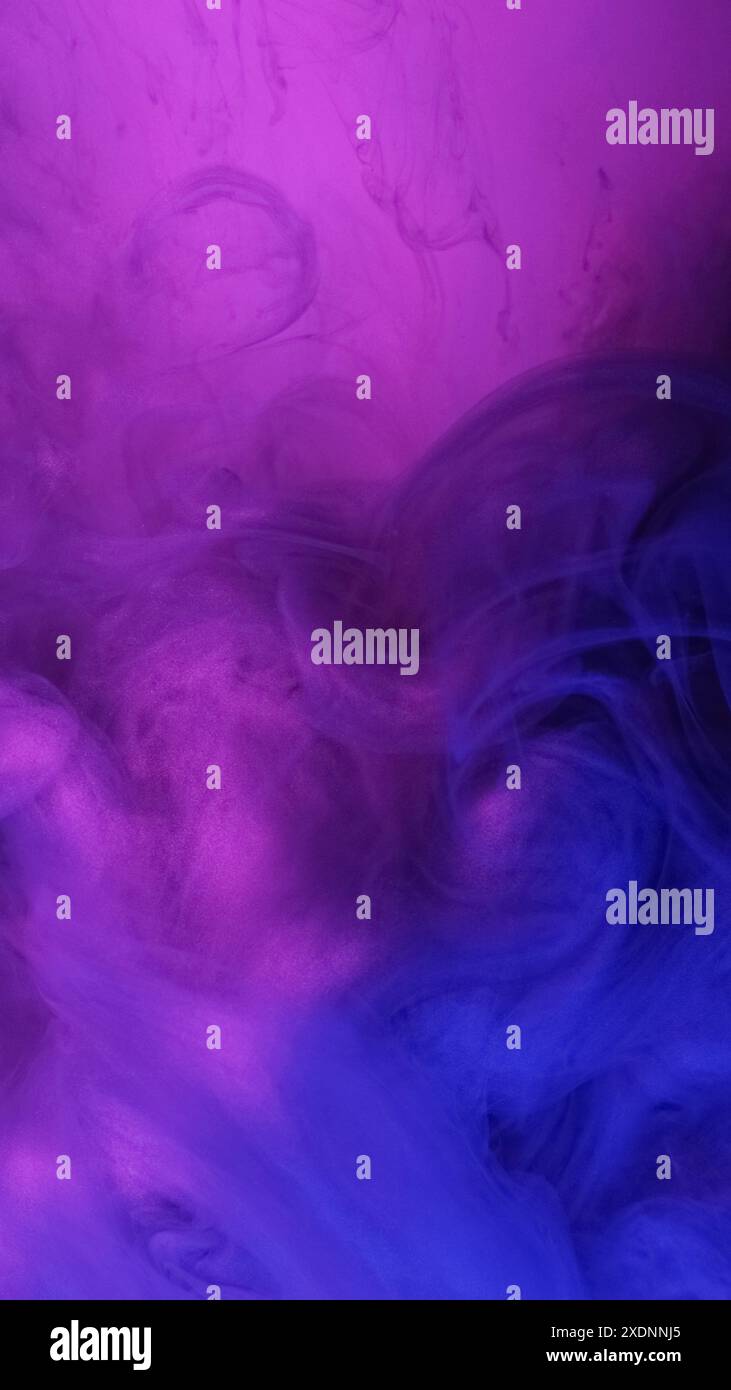 Color smoke texture. Paint water. Defocused neon purple blue gradient ...