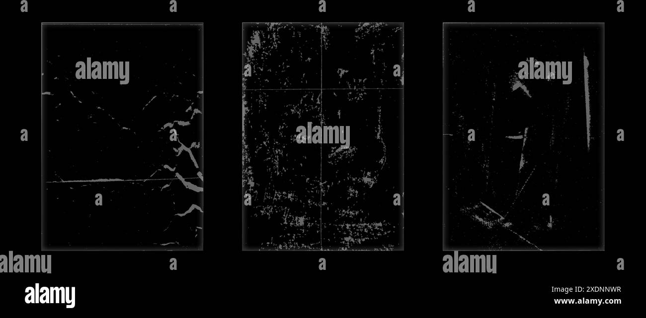 Rough grunge vinyl overlay set. Folded paper photocopy texture ...