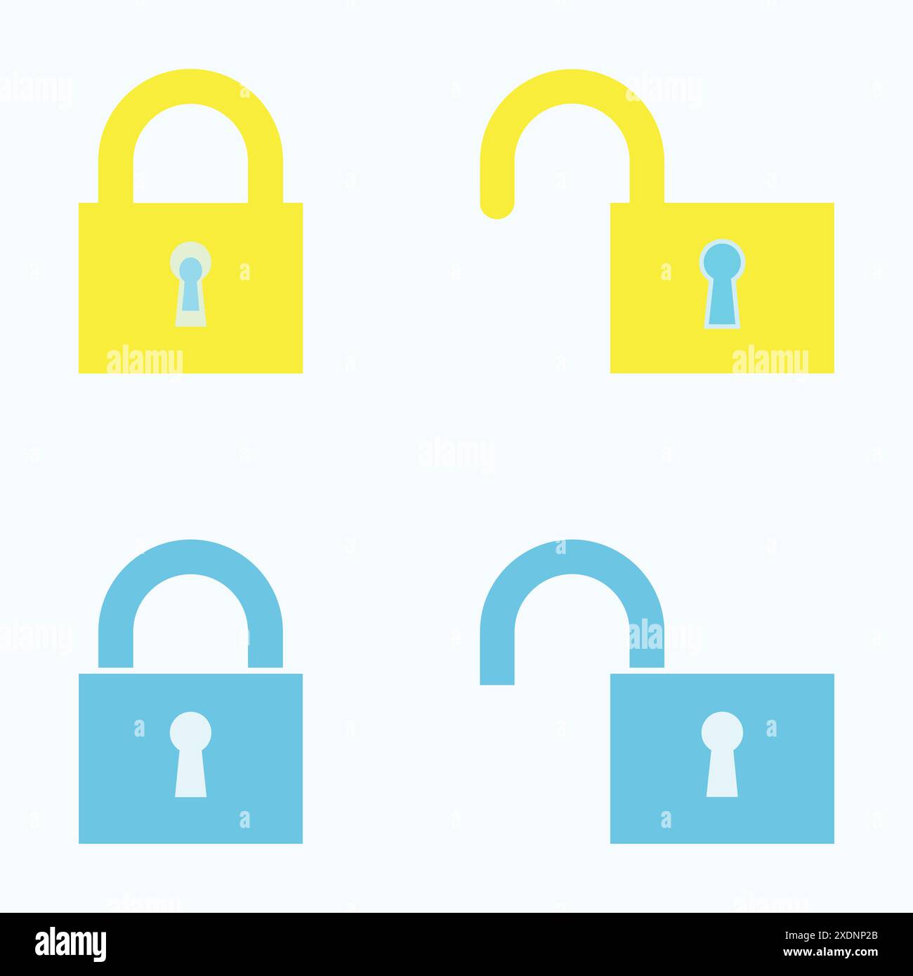 Open padlock block flat hi-res stock photography and images - Alamy