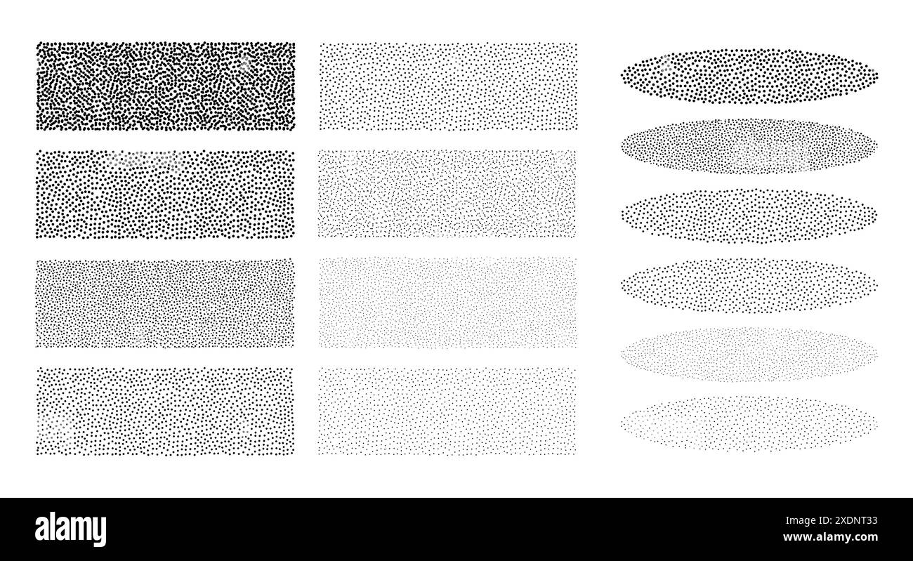 14 dot texture brushes set. Retro style dot engraving to create brushes ...