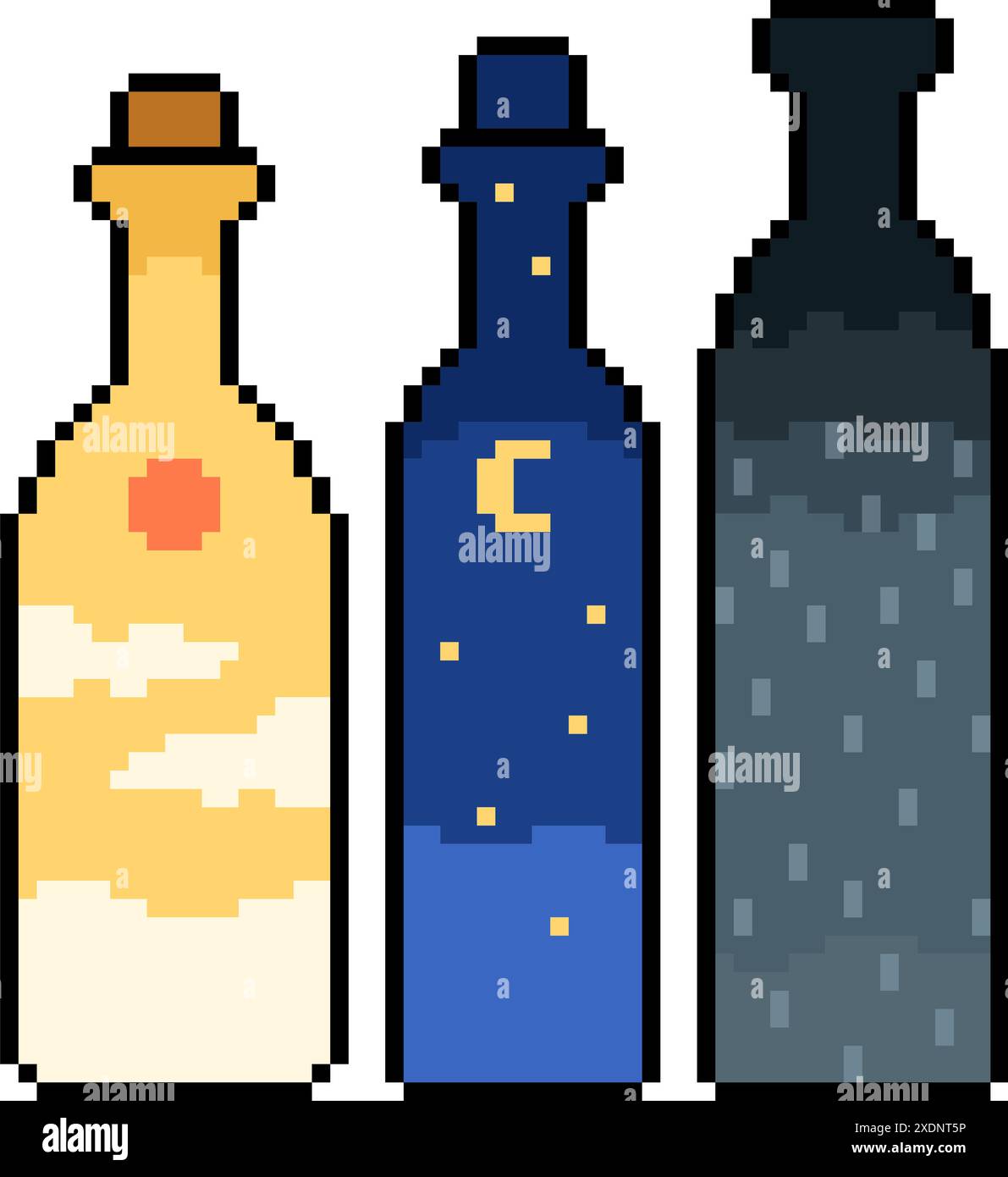 pixel art of sky in bottle isolated background Stock Vector Image & Art ...