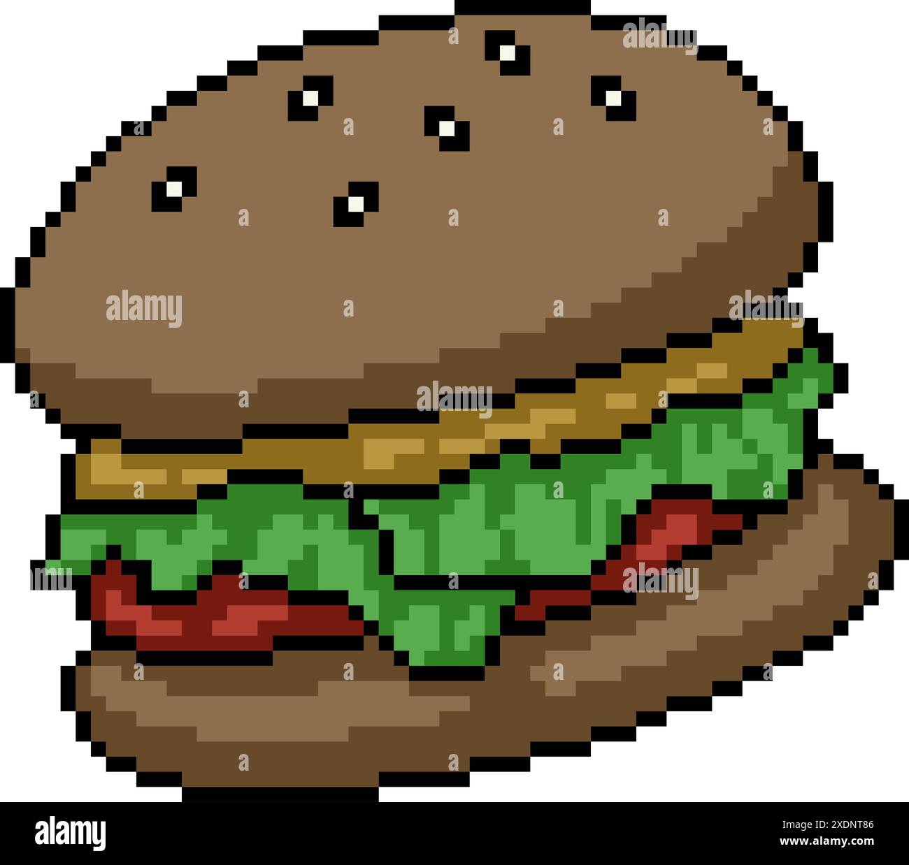 pixel art of vegan plant based burger isolated background Stock Vector ...
