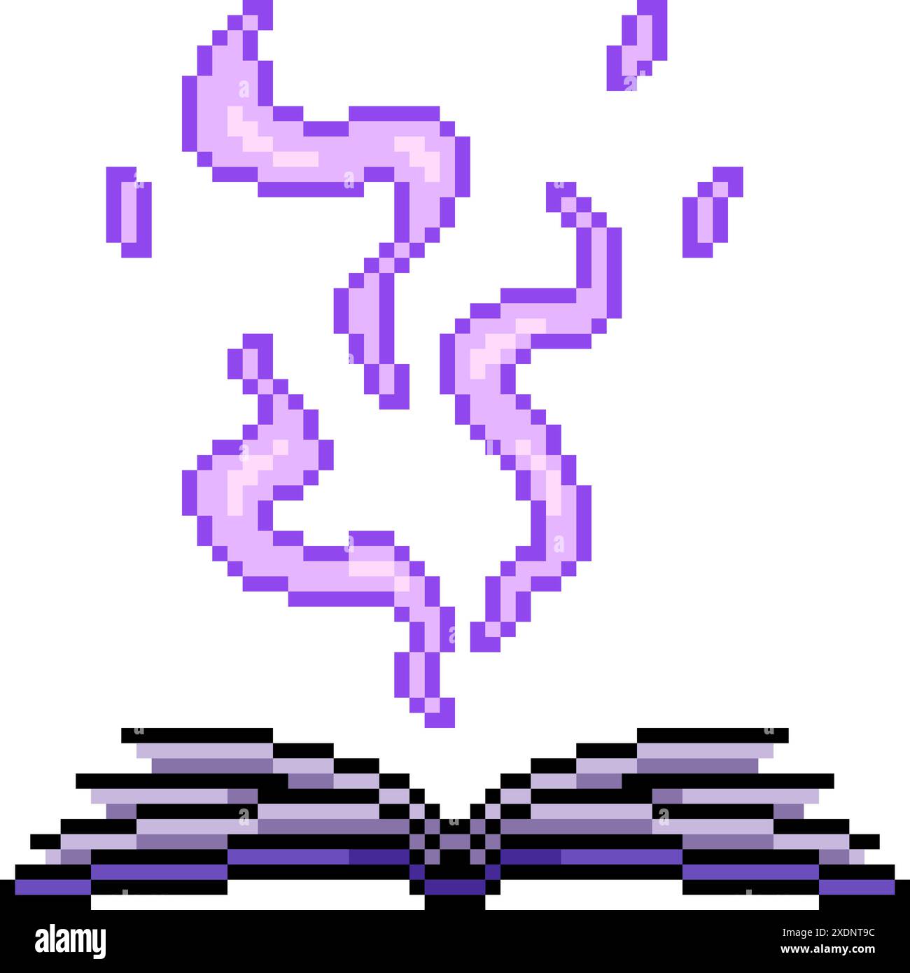 pixel art of magic book open isolated background Stock Vector Image ...