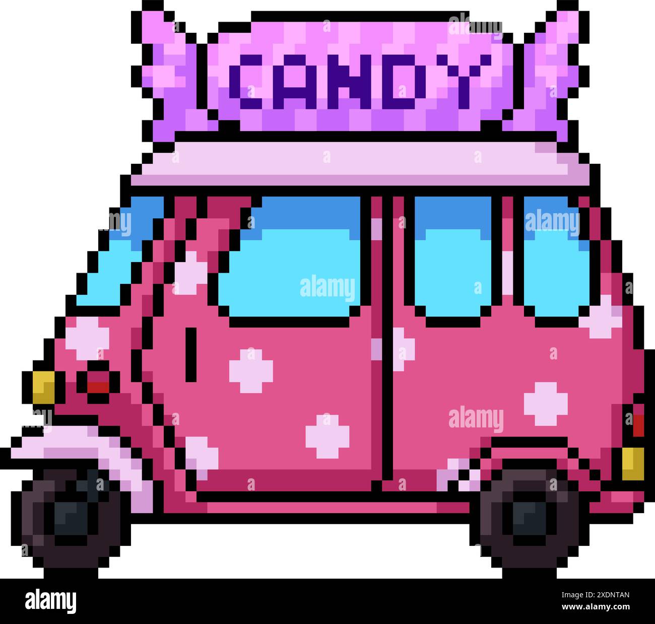 pixel art of pink candy car isolated background Stock Vector Image ...