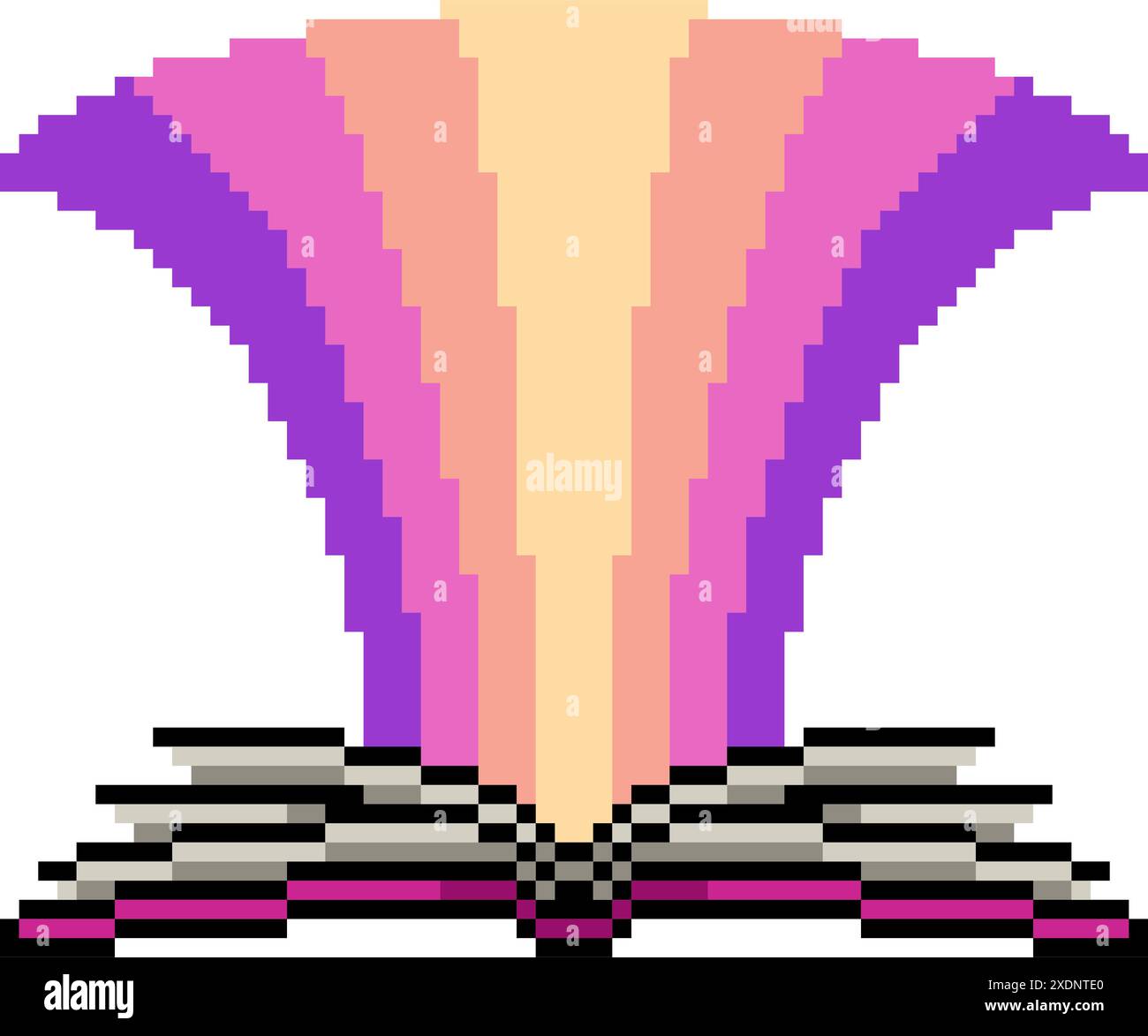 pixel art of magic book open isolated background Stock Vector Image ...