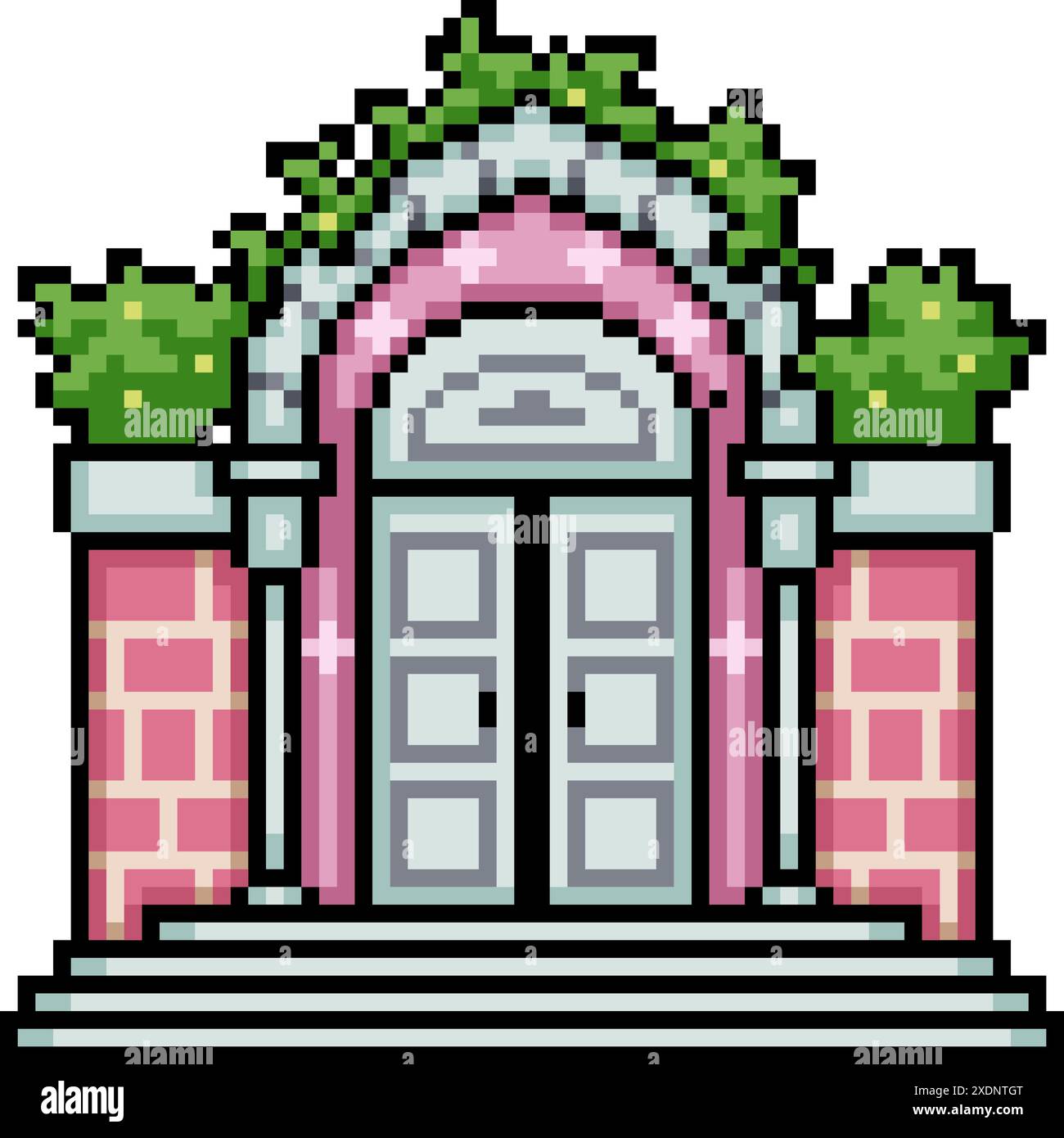 pixel art of fany arch door isolated background Stock Vector Image ...