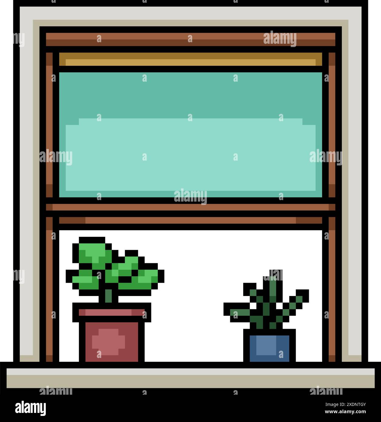 pixel art of house window open isolated background Stock Vector Image ...