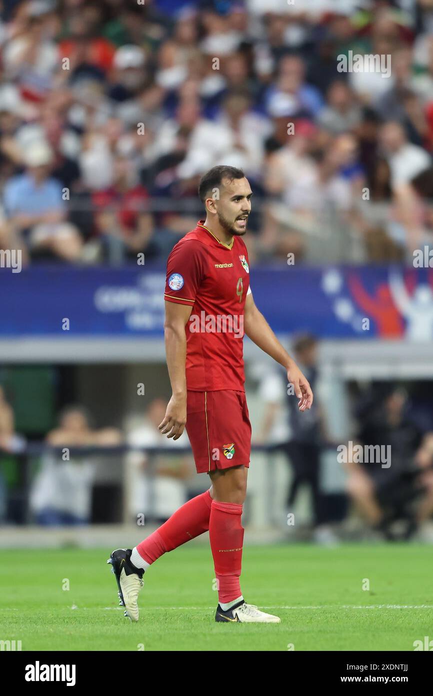 ARLINGTON, TX - JUNE 23: César Menacho of Bolivia reacts during a match ...
