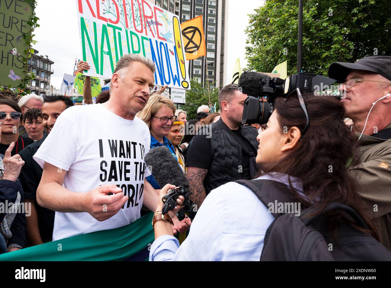 Restore Nature Now London march through central London, from Park Lane ...