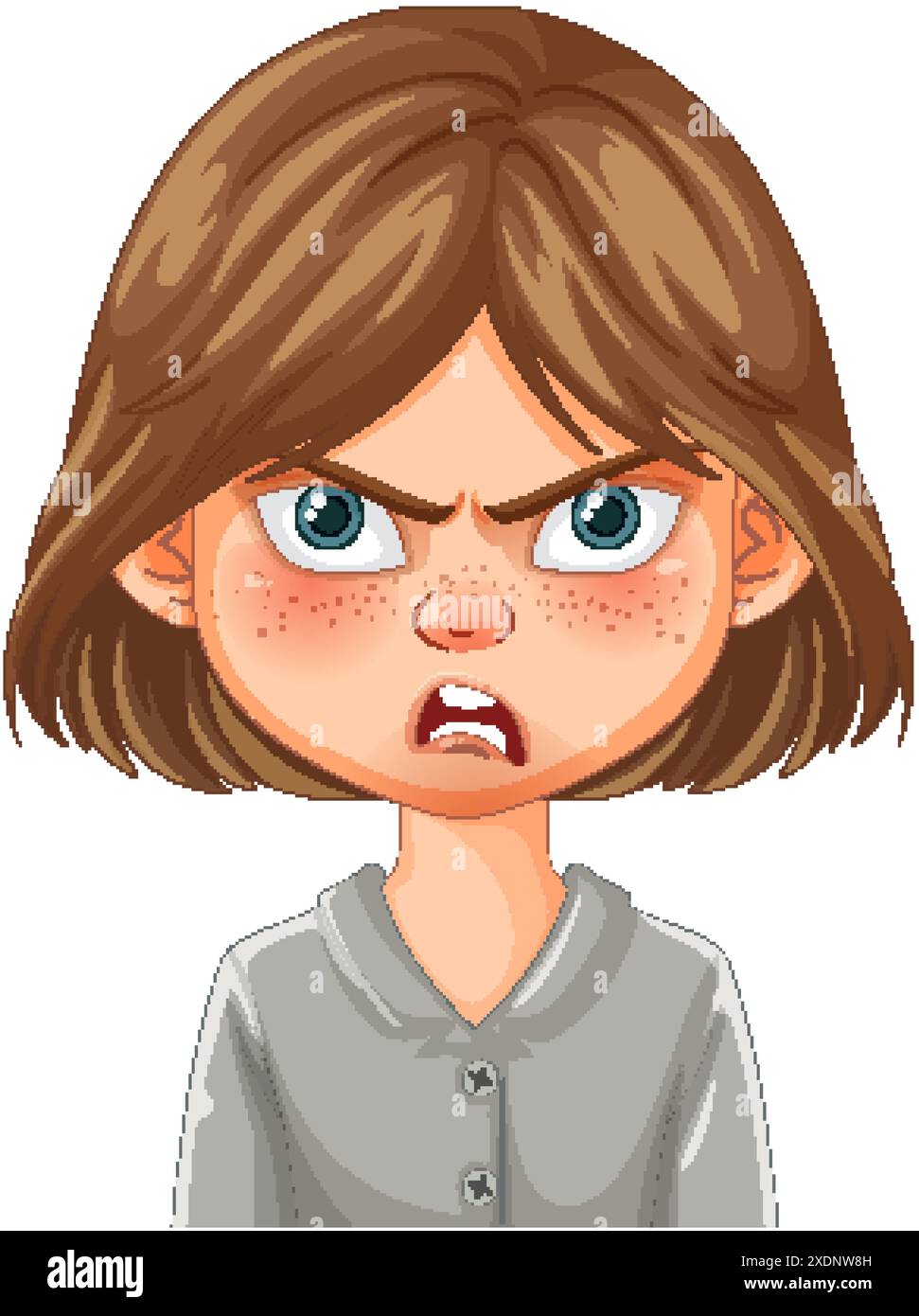 Illustration of a girl expressing anger Stock Vector Image & Art - Alamy