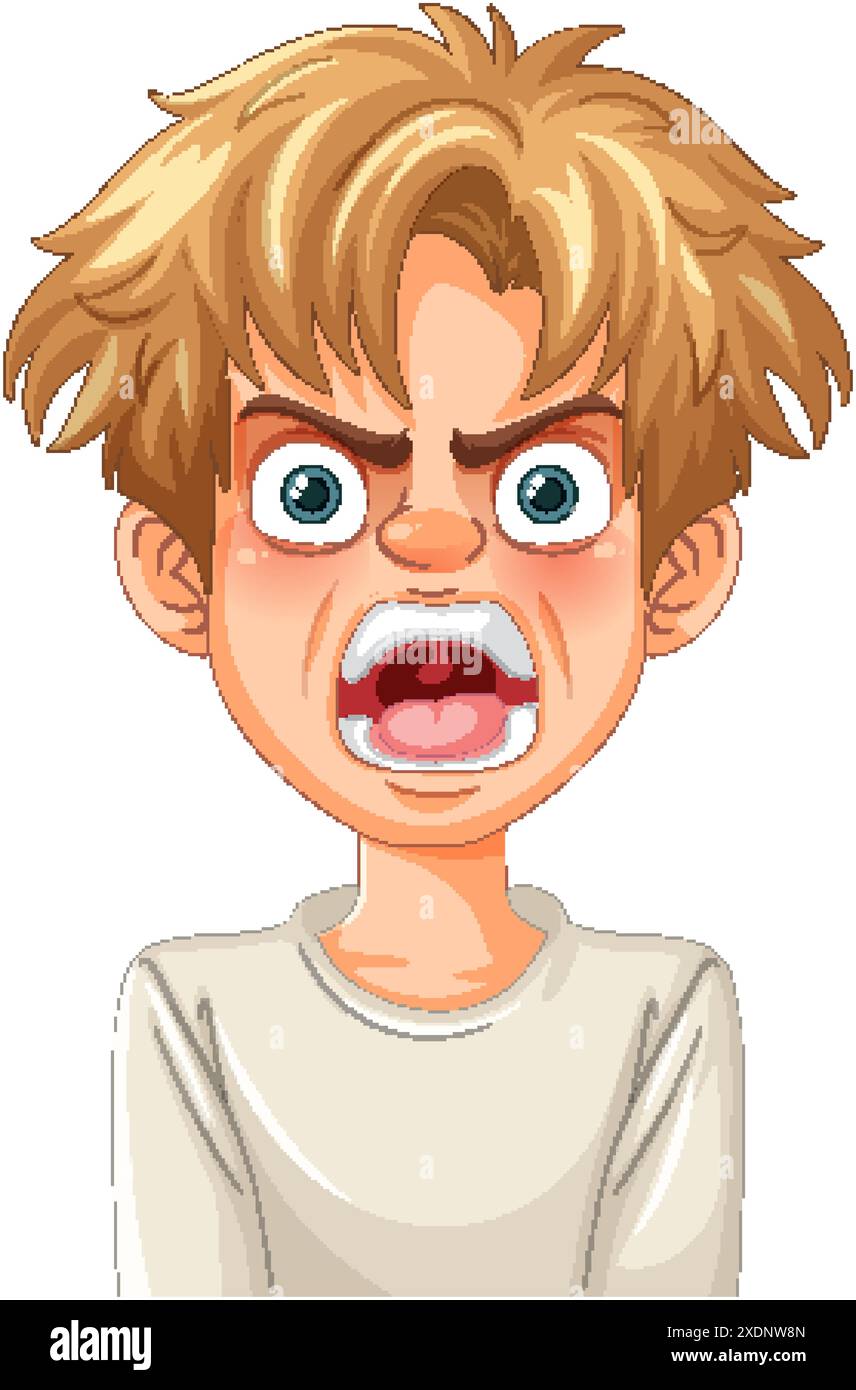 Illustration of a boy expressing anger Stock Vector Image & Art - Alamy