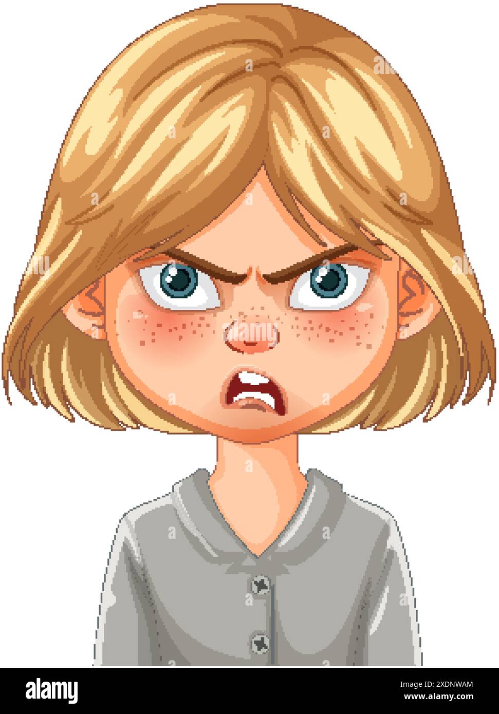 Illustration of a girl expressing anger Stock Vector Image & Art - Alamy