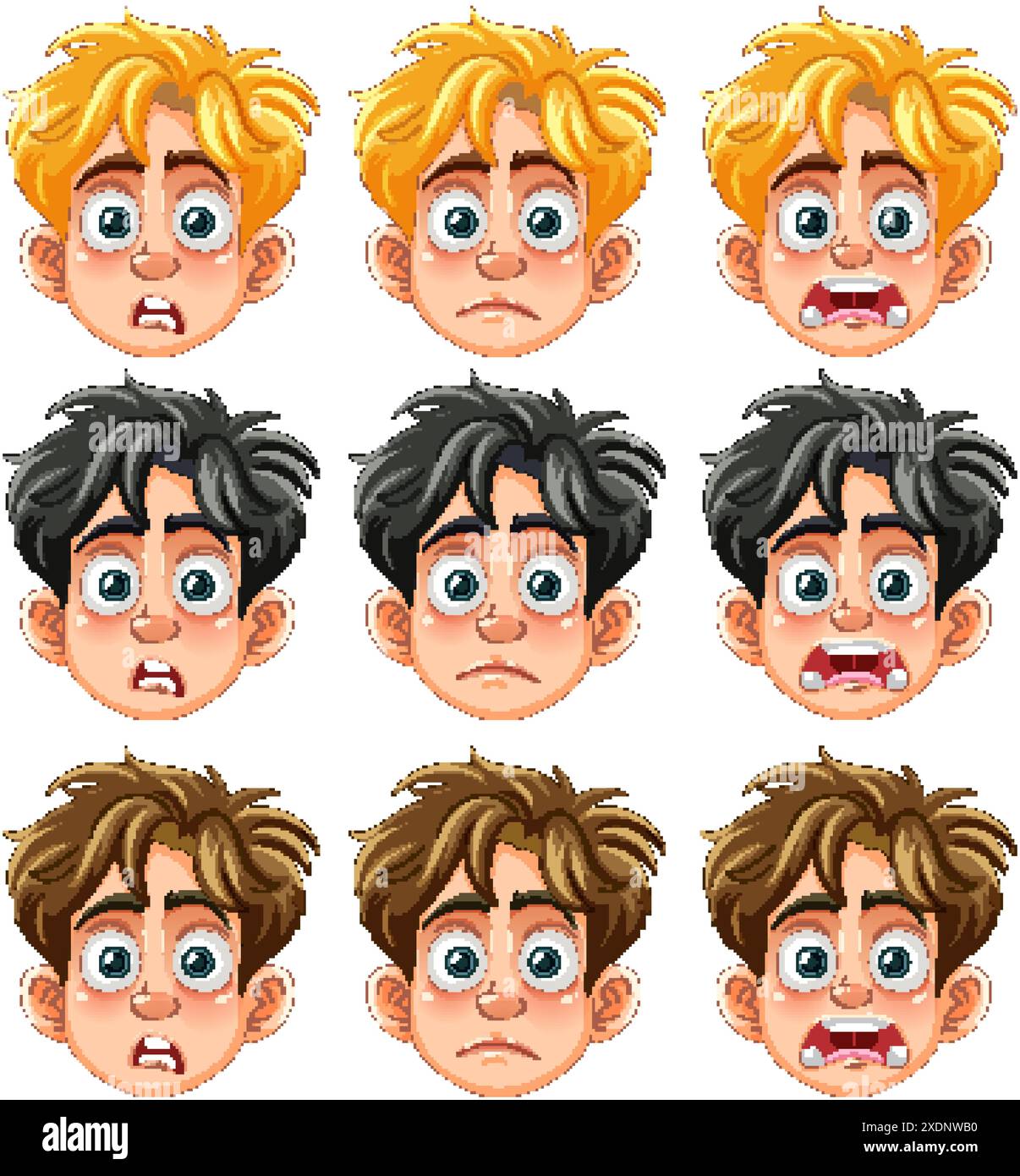 Cartoon faces expressions eyebrows hi-res stock photography and images ...