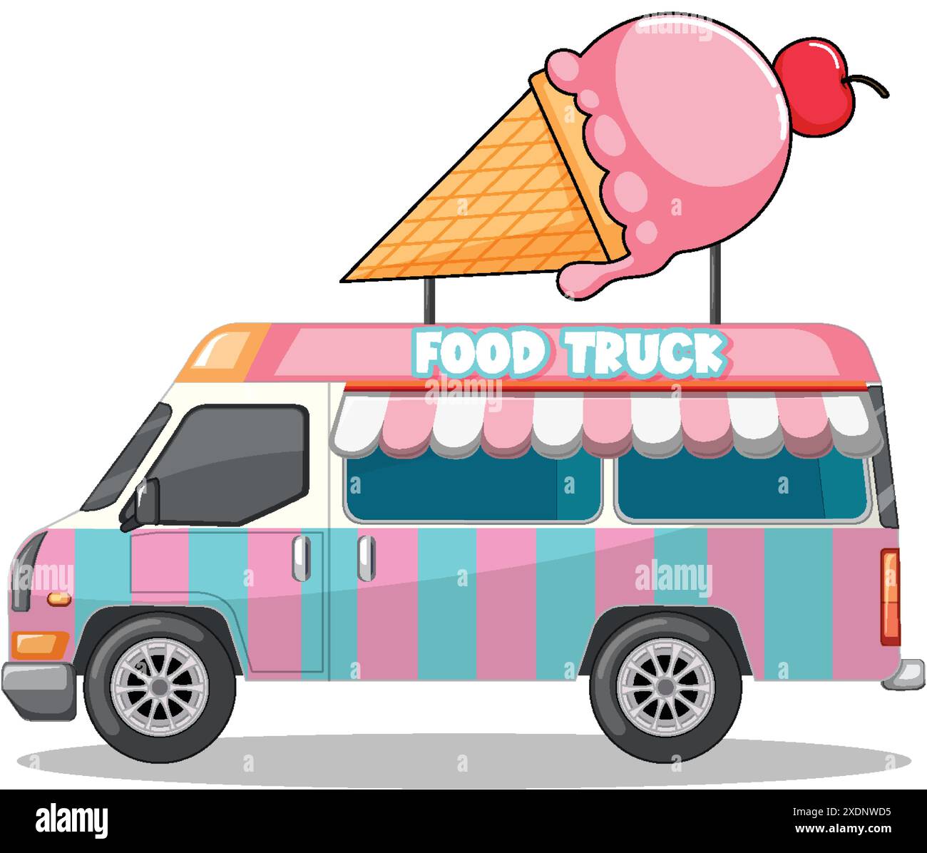 Food truck with giant ice cream cone Stock Vector Image & Art - Alamy