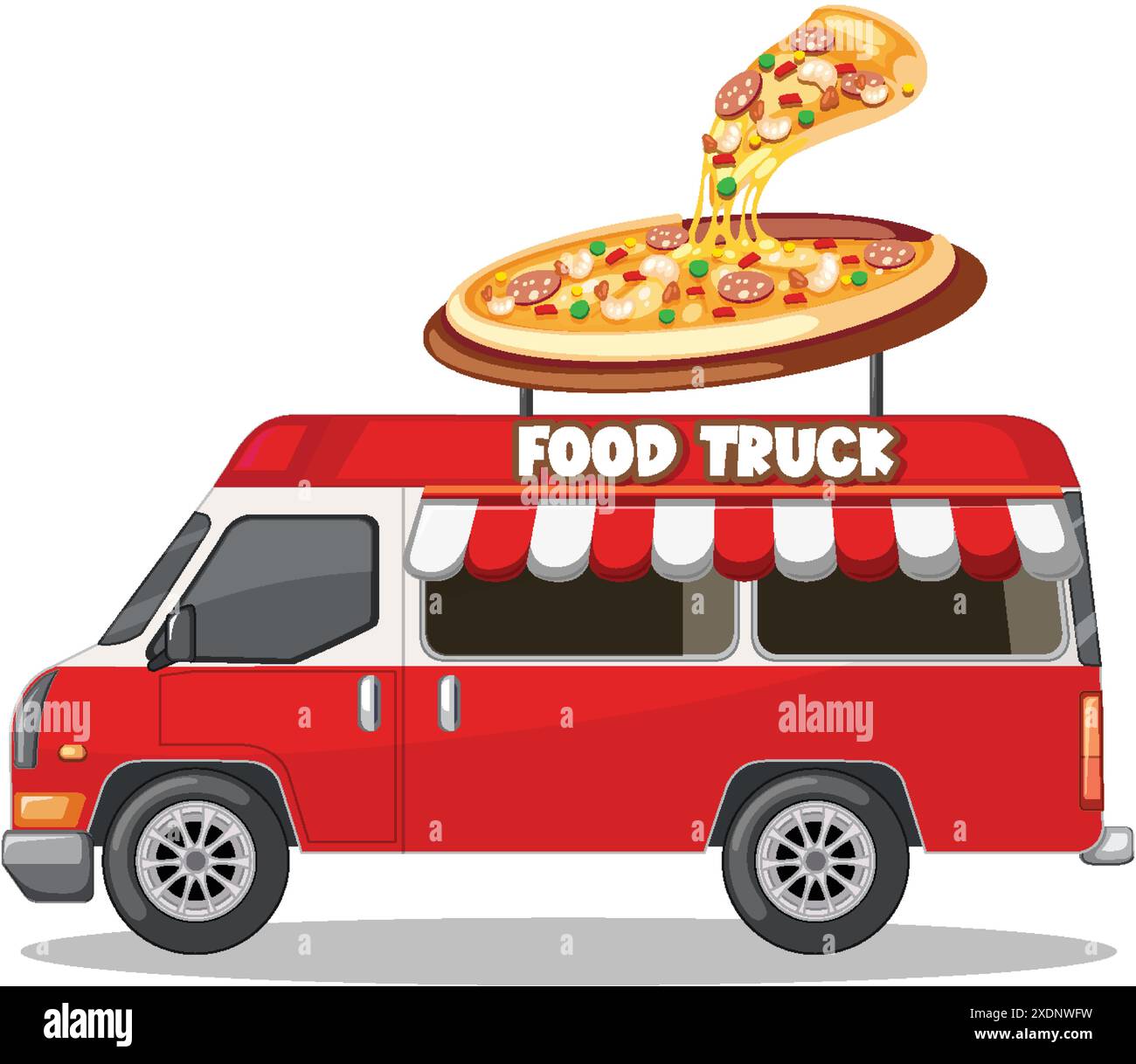 Red food truck with a pizza sign Stock Vector Image & Art - Alamy
