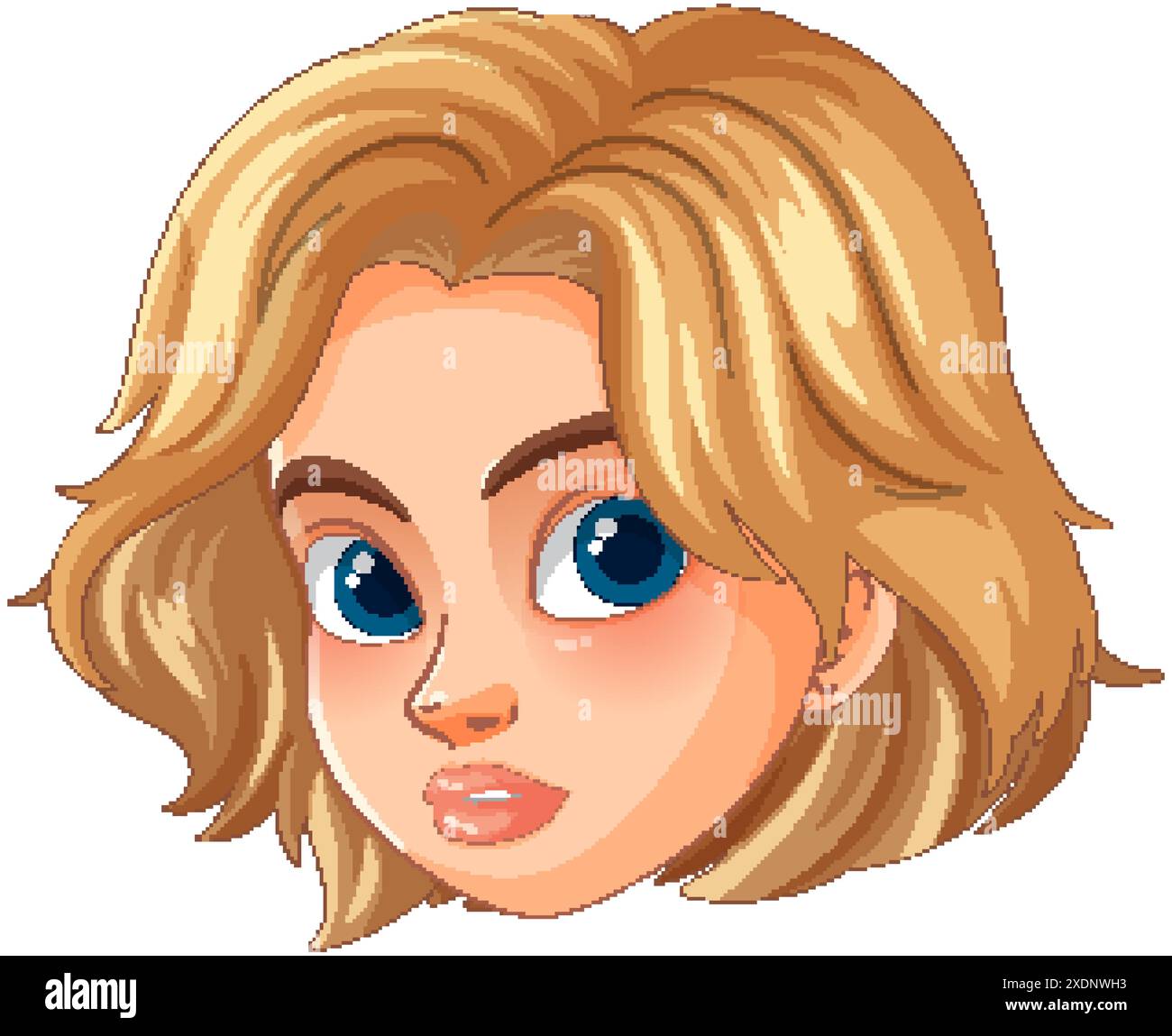 Sad Blonde Cartoon Girl