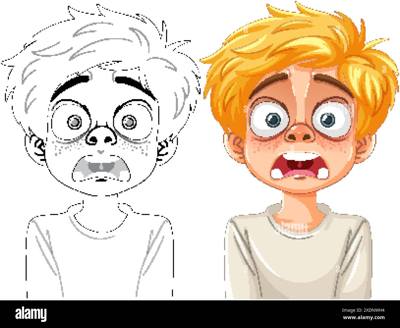 A boy with a shocked expression Stock Vector Image & Art - Alamy