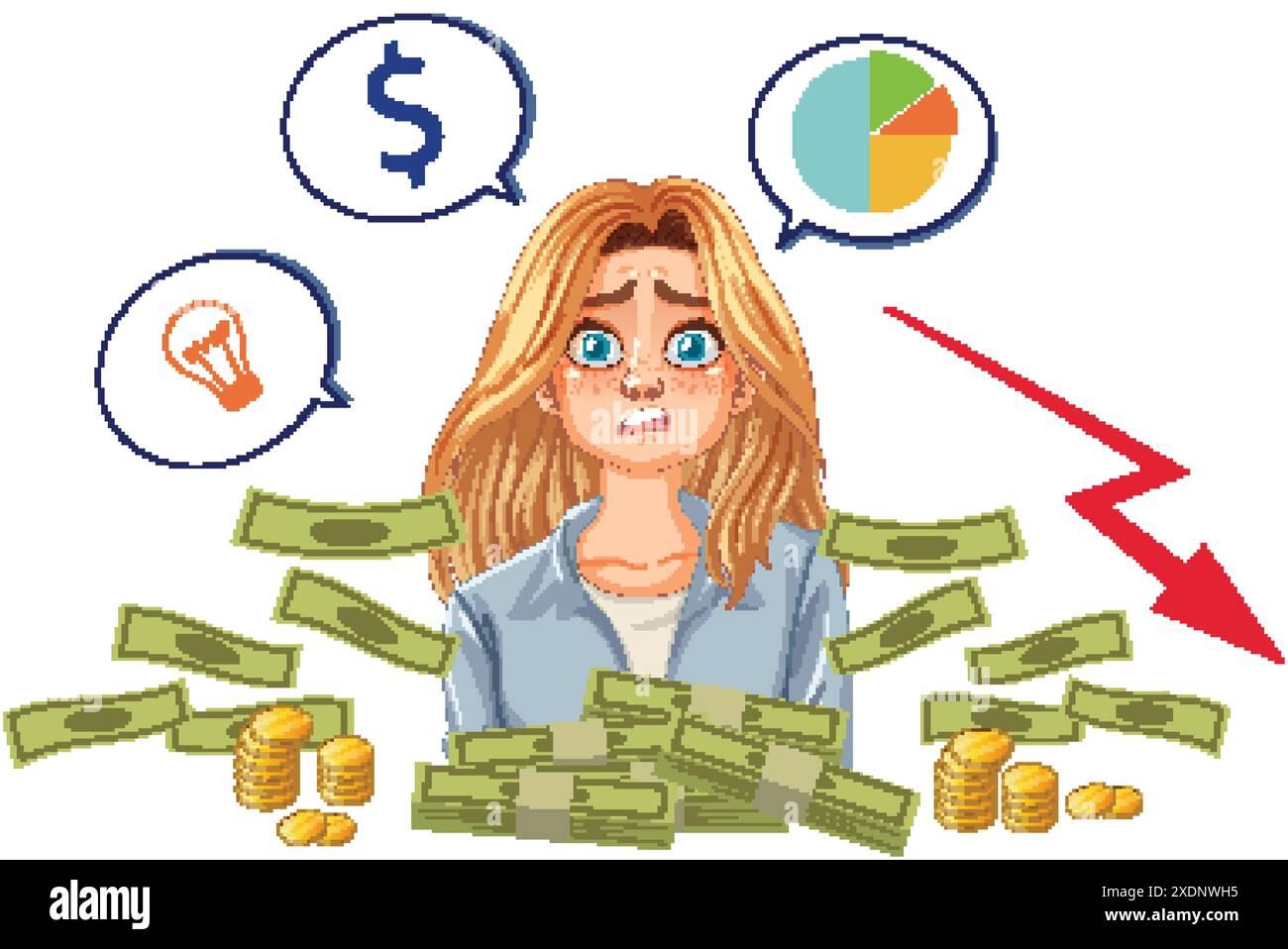 Overwhelmed worry Stock Vector Images - Alamy