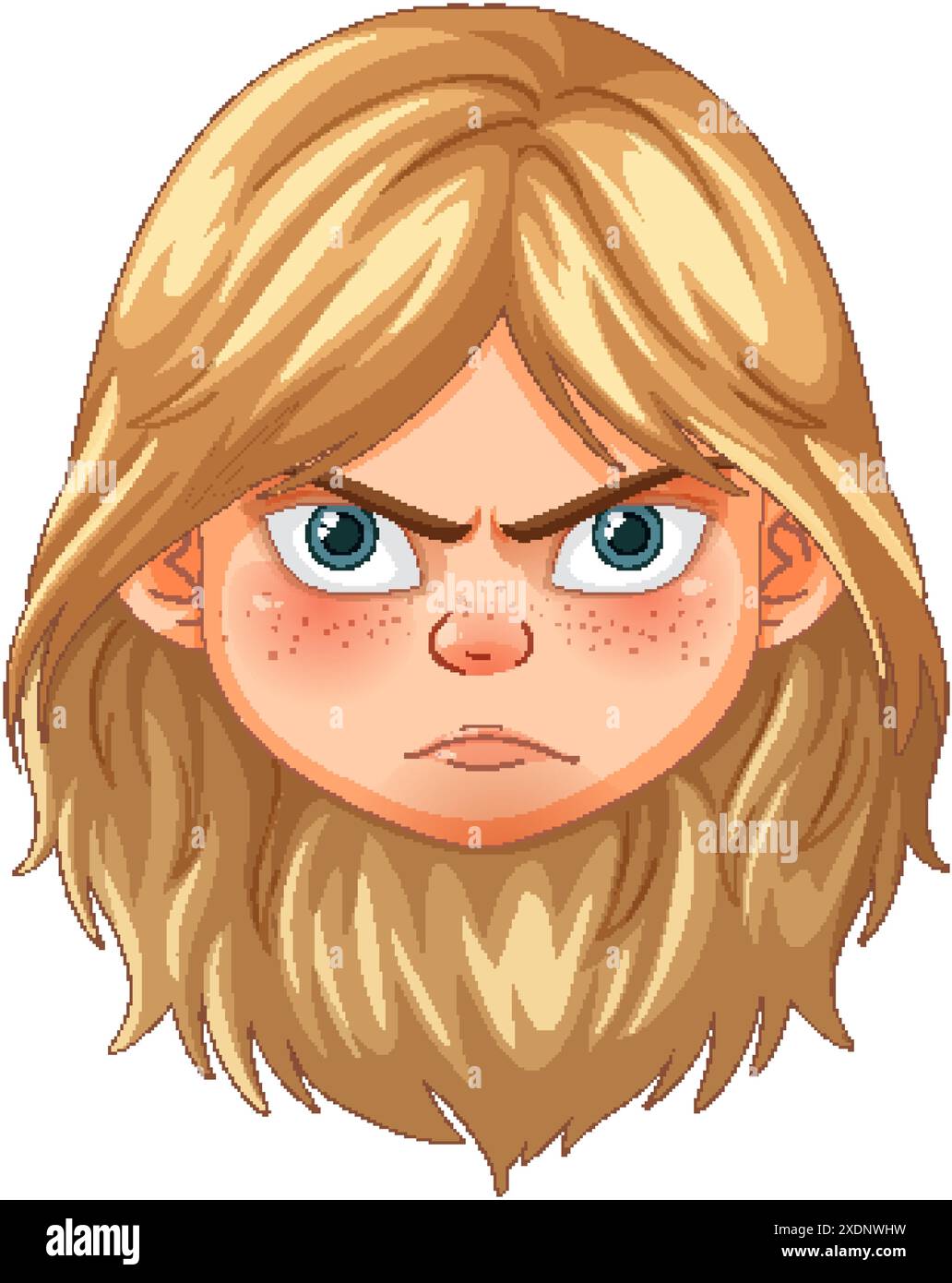Portrait upset girl angry Stock Vector Images - Alamy