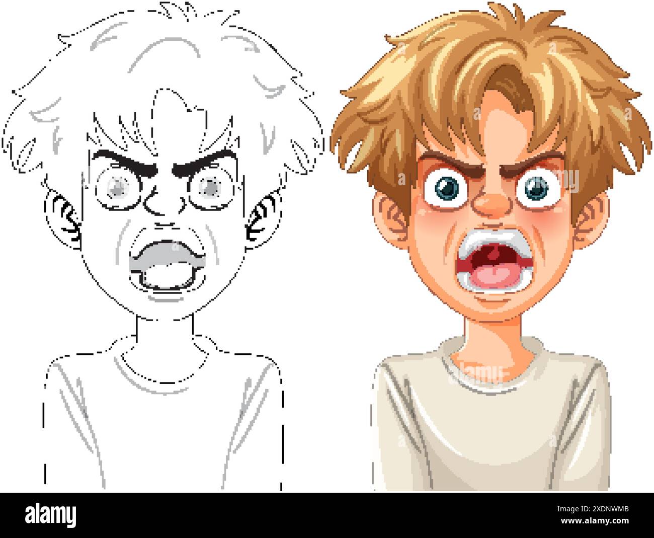 Vector art of a boy showing anger Stock Vector Image & Art - Alamy