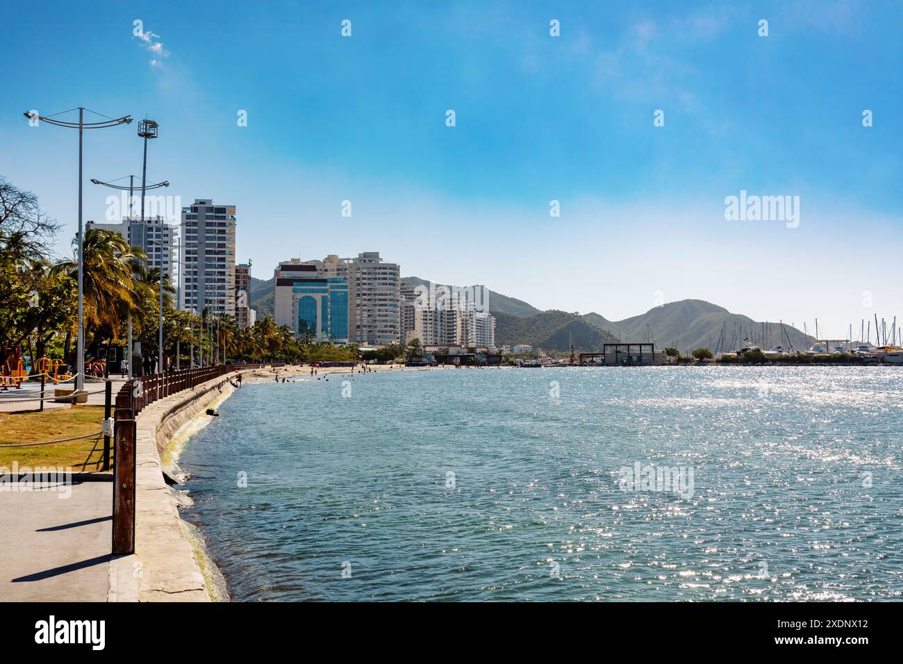 Santa Marta skyline, vibrant cityscape of Santa Marta, Colombia with ...