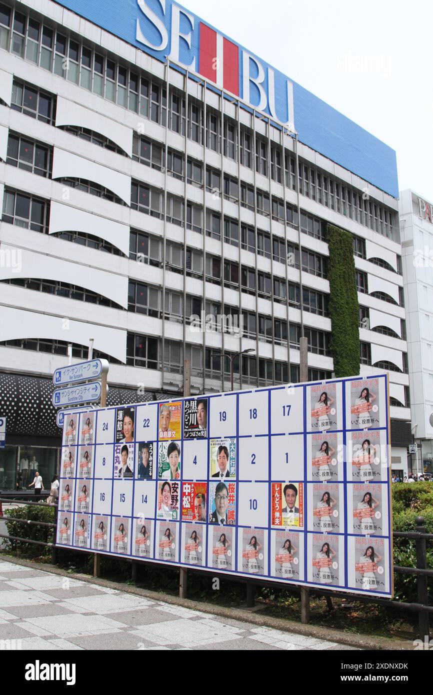 Ikebukuro, Tokyo, Japan. 22nd June, 2024. A general view of an election ...