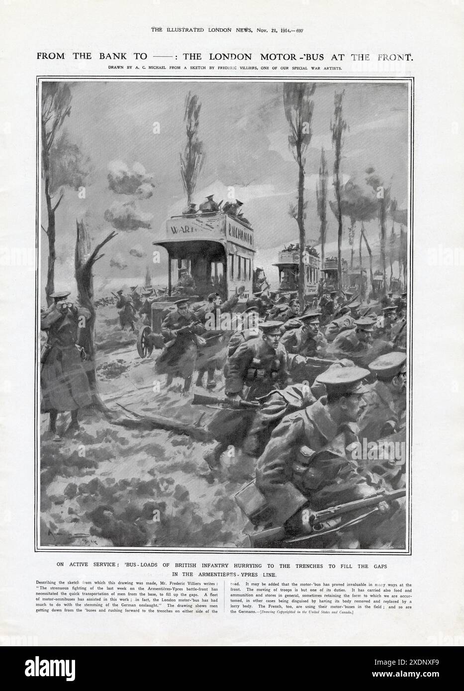 FROM THE BANK TO LONDON MOTOR-BUS AT THE FRONT. THE ILLUSTRATED LONDON ...