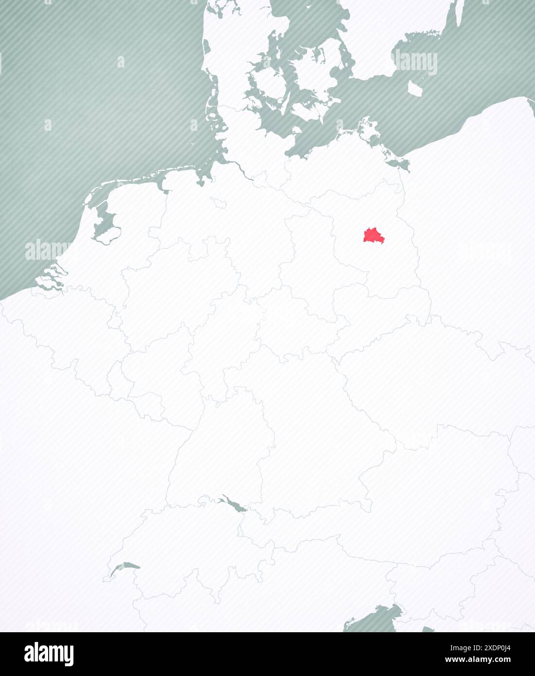 Berlin on the map of Germany with softly striped vintage background ...