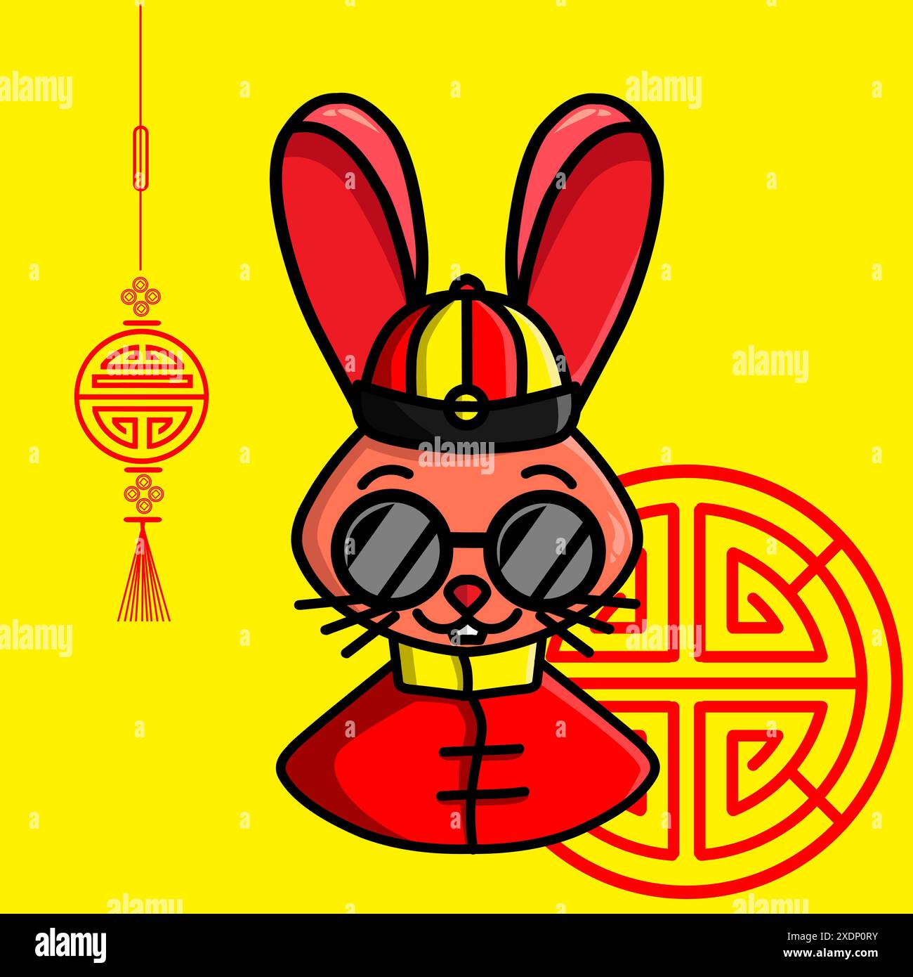 Elegant Rabbit Chinese Zodiac Vector Illustration - Symbol of Luck and ...