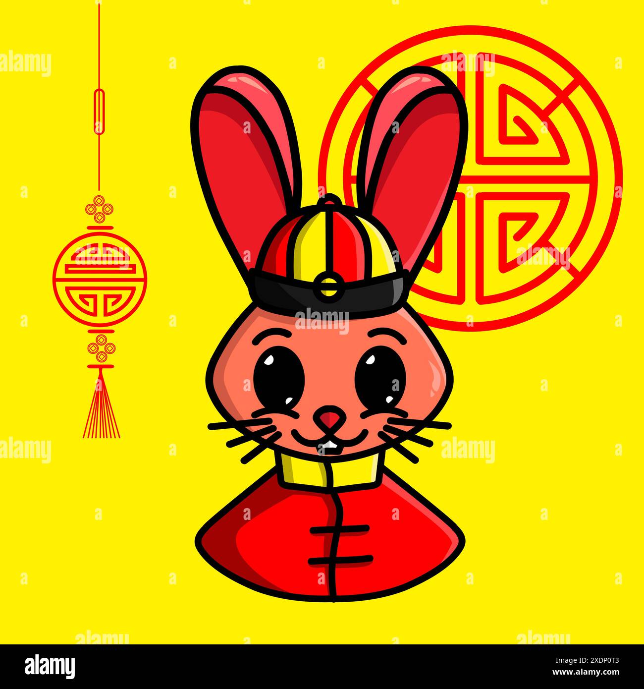 Elegant Rabbit Chinese Zodiac Vector Illustration - Symbol of Luck and ...