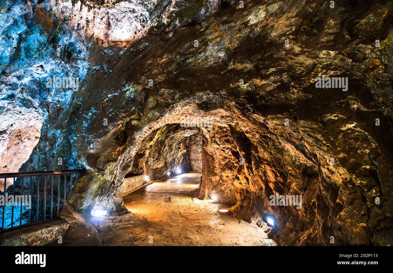 Interior of Mina El Eden, a historic mine in Zacatecas. UNESCO world ...