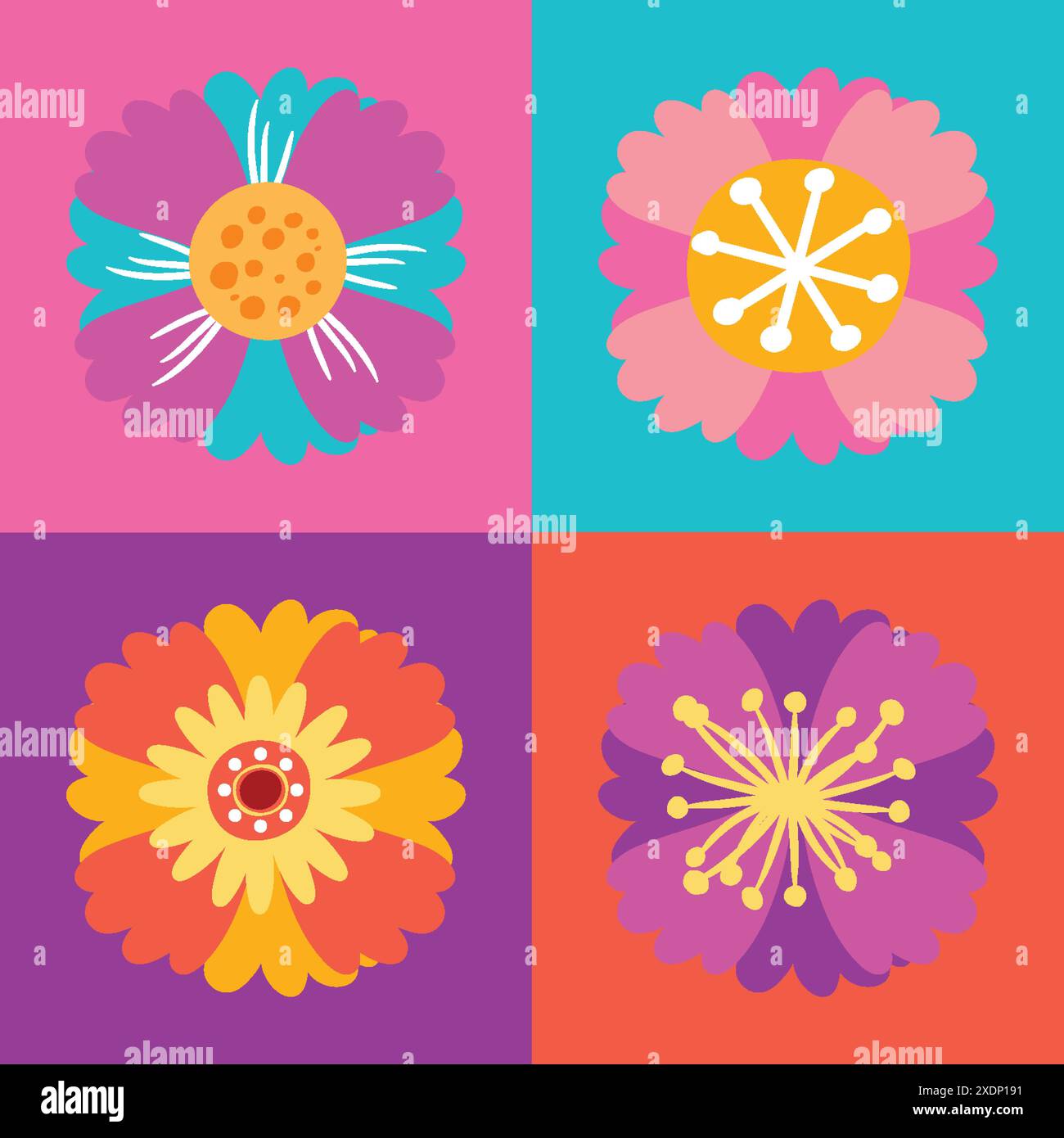 Abstract arrangement of vibrant floral shapes hi-res stock photography ...