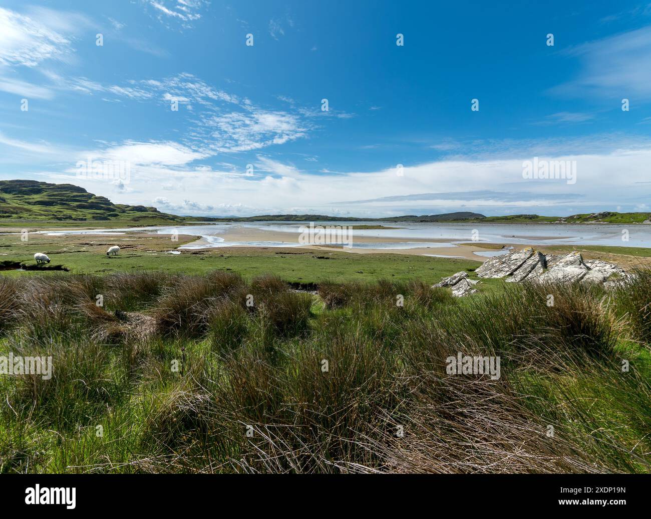 The sands of The Strand which connect the Isle of Colonsay with the ...