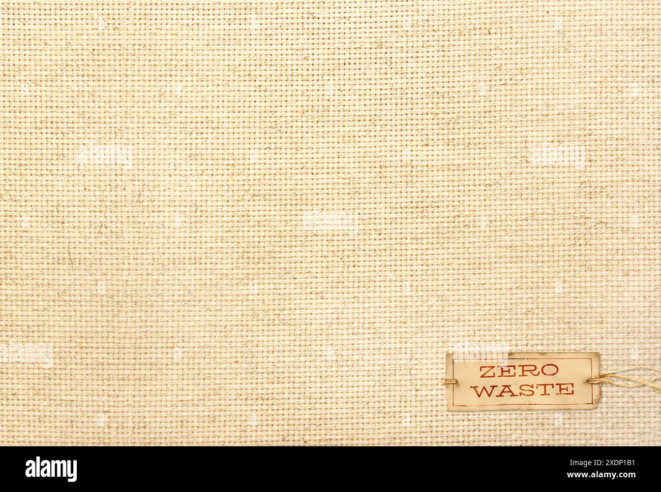 Organic eco paper tag on Natural linen texture. Eco-friendly background ...