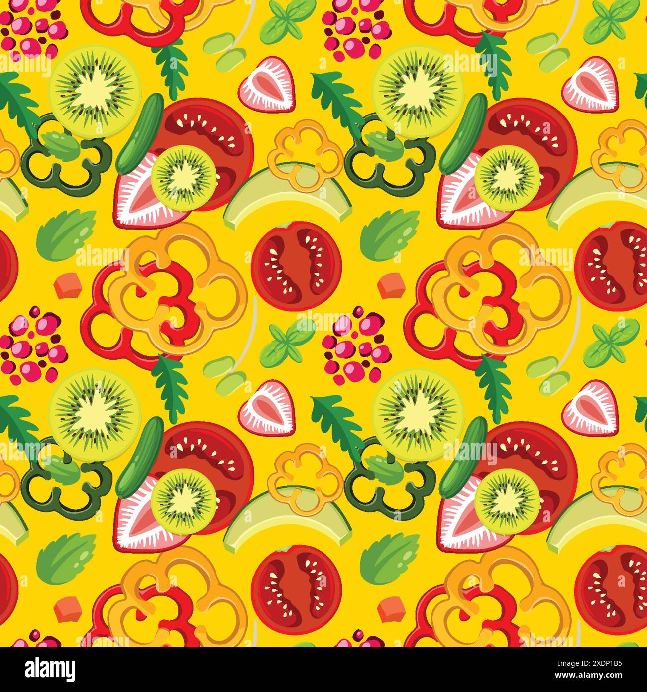 Colorful mix fruits vegetables background Stock Vector Images - Alamy