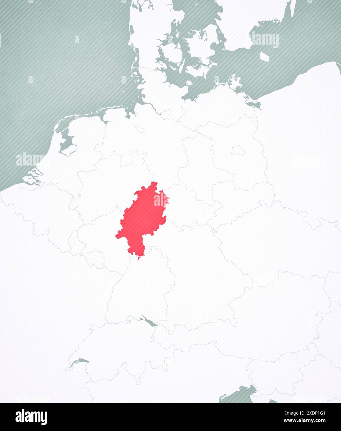 Hesse on the map of Germany with softly striped vintage background ...