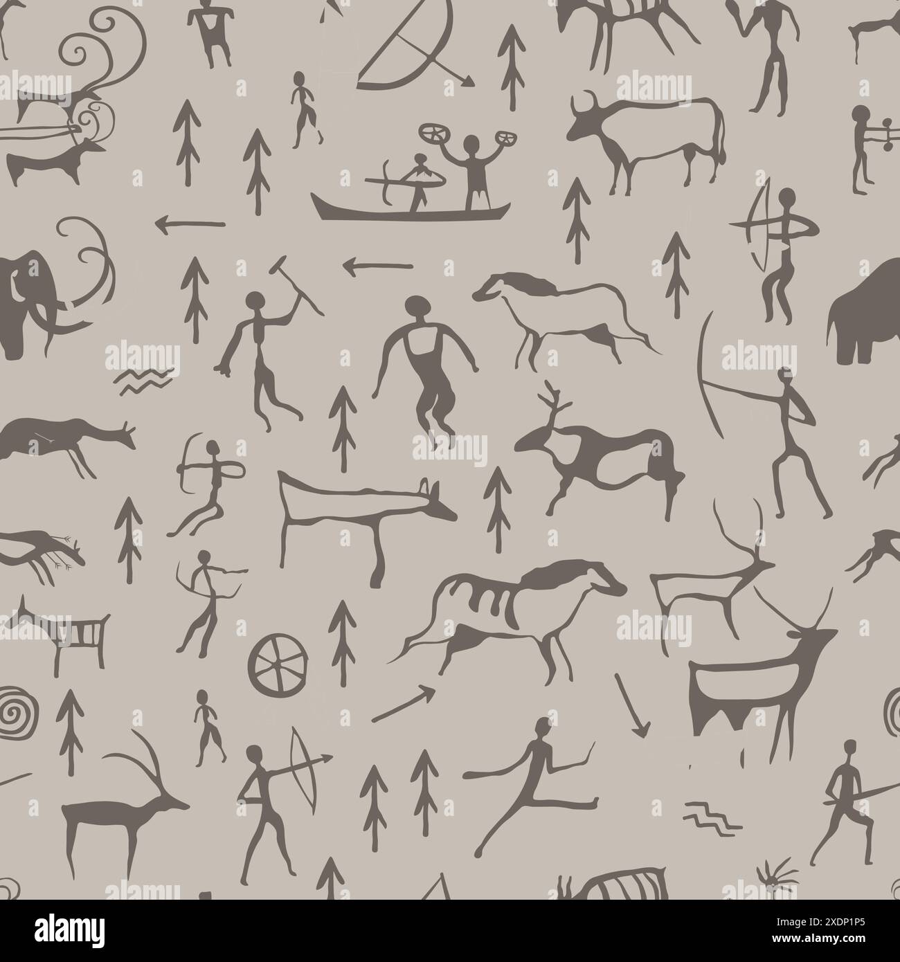 Seamless Prehistoric Animals Pattern Vector Stock Vector Image & Art ...