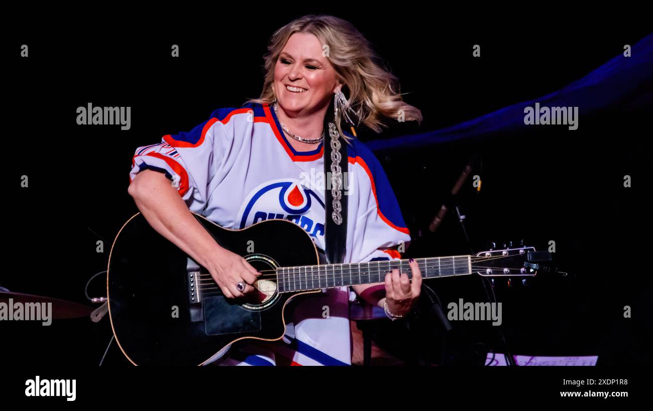 Edmonton, Canada. 21st June, 2024. Carolyn Dawn Johnson performs at the ...
